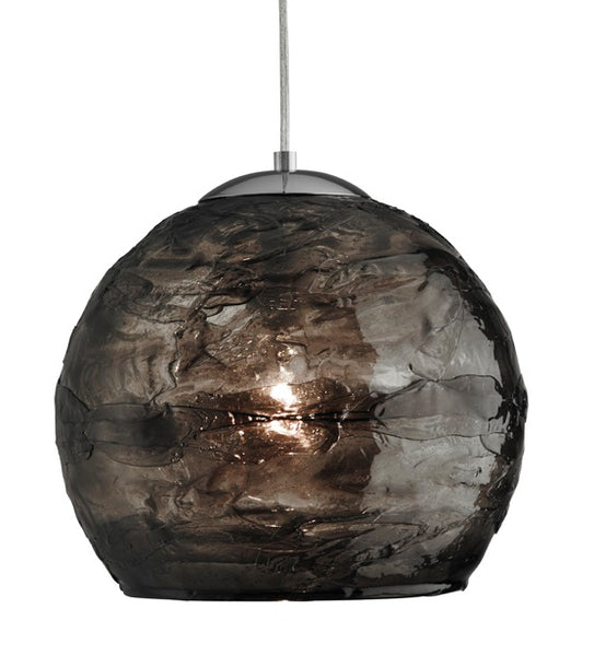 Searchlight "Crackle" Obsidian Look Pendant Light, Smoked Acrylic Shad ...